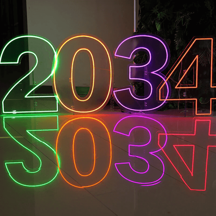 0 to 9 Number LED Neon Sign Wall Letters Light Party Decoration